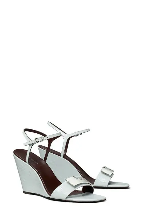 Tory Burch Gigi Ankle Strap Wedge Sandal - Summit / Silver