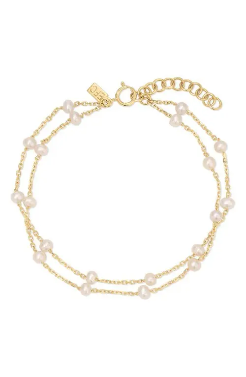 Ef Collection Freshwater Pearl Station Layer Bracelet - 14k Yellow Gold / Pearls