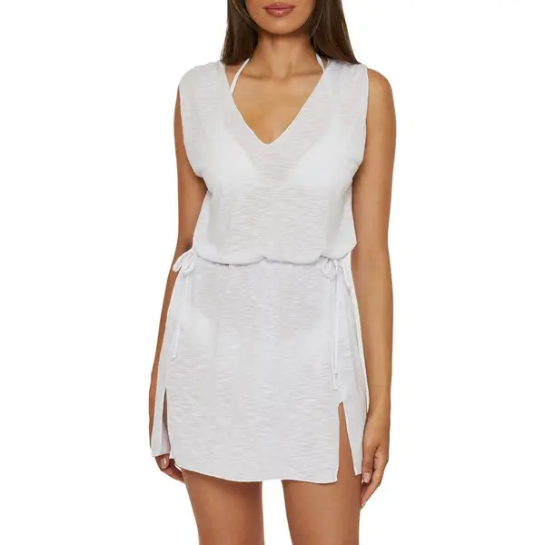 BCA BY REBECCA VIRTUE Holly Slub Cover-up Dress - White