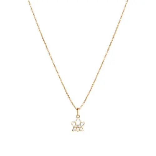 KARMA AND LUCK Lotus Pendant Necklace - Gold/white