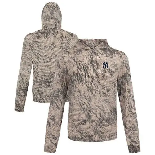 LEVELWEAR New York Yankees Insignia Lightweight Long Sleeve Hooded T-shirt - Tan