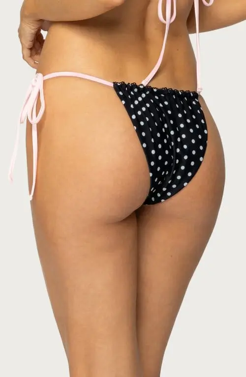EDIKTED Leigh Polka Dot Bikini Bottom - Black-and-white