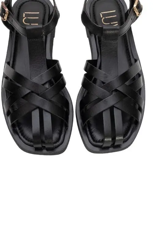 FOREVER & ALWAYS SHOES Andres Leather Sandals - Black Leather