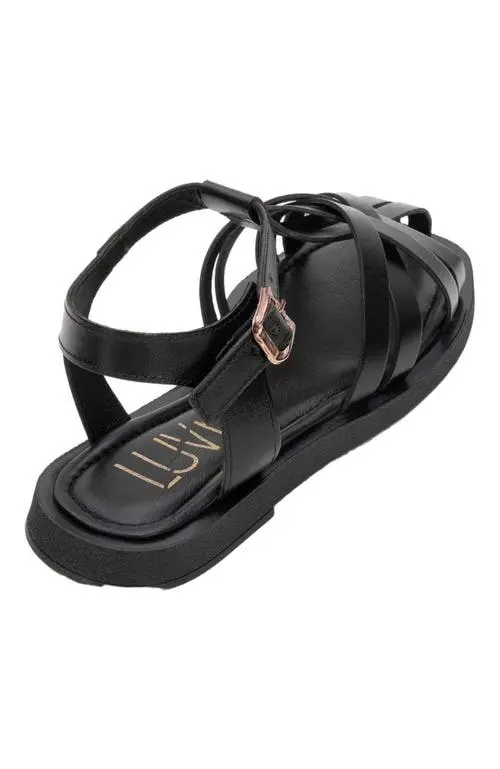 FOREVER & ALWAYS SHOES Andres Leather Sandals - Black Leather