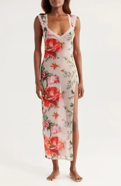 KILO BRAVA Floral Mesh Maxi Slip - 3d Floral