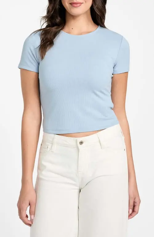 Guess Terra Ribbed Crop T-shirt - Channel Blue