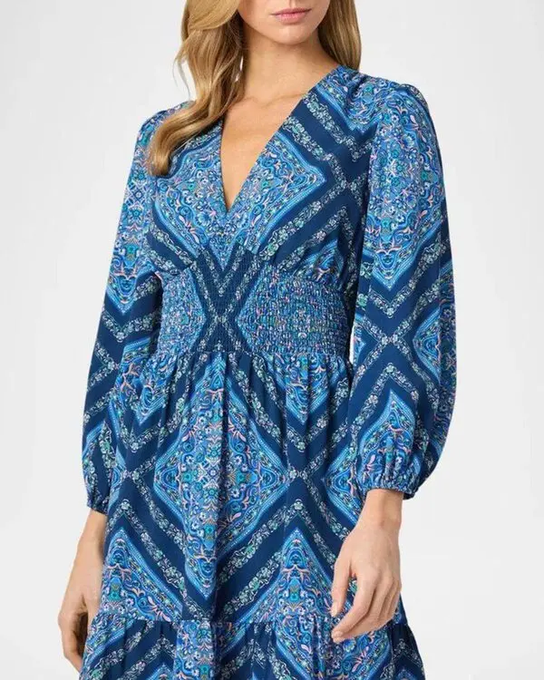 Shoshanna Imogen Smocked Floral-print Mini Dress