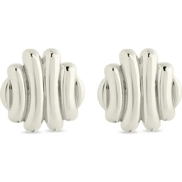 Sterling Forever Rudy Textured Stud Earrings - Silver