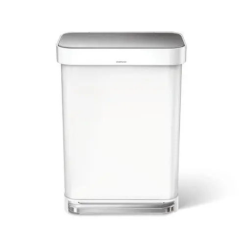 SIMPLEHUMAN 55l Rectangular Step Can With Liner Pocket - White