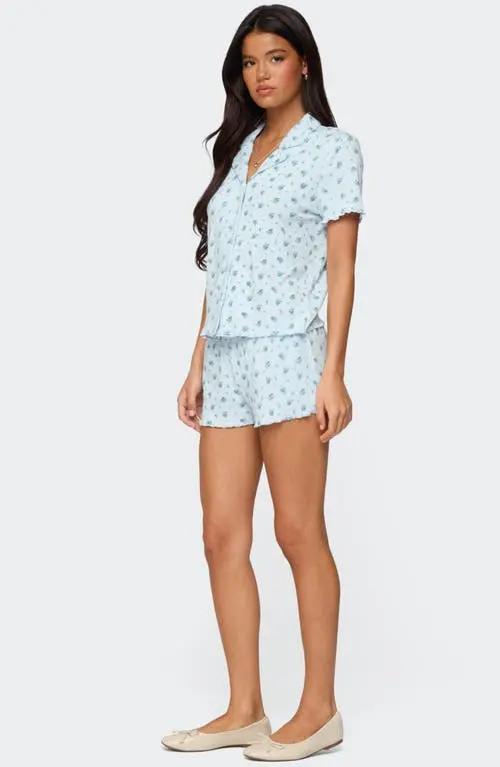 EDIKTED Floral Pointelle Microshorts