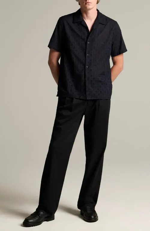Vince Floral Eyelet Cotton Camp Shirt