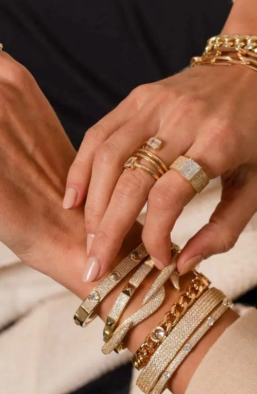 SHYMI Wide Band Pavé Ring - Gold