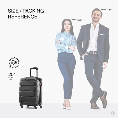 SAMSONITE Omni Pc Hardside Expandable 3-piece Spinner Luggage Set - Black