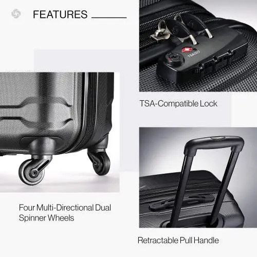 SAMSONITE Omni Pc Hardside Expandable 3-piece Spinner Luggage Set - Black