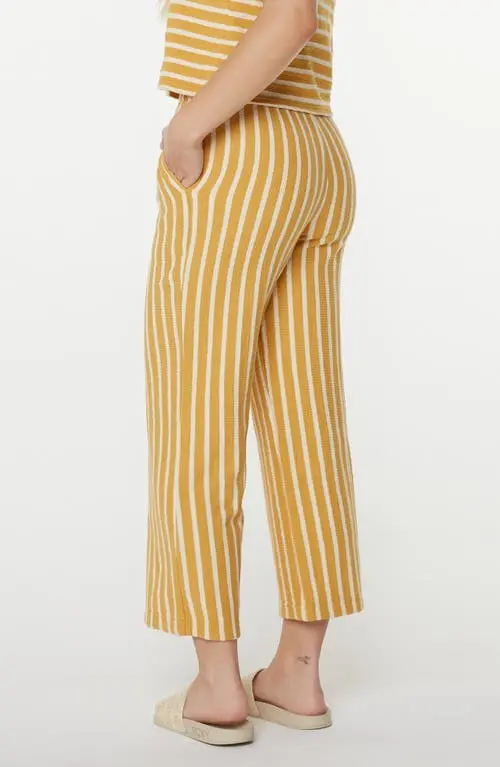 Roxy Java Stripe Cotton Terry Pants - Amber Gold