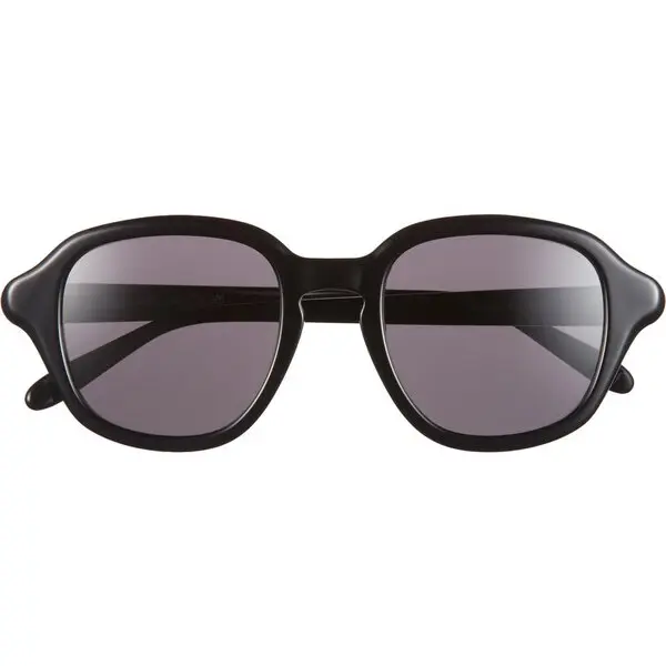 Loewe Slim Round Sunglasses - Shiny Black / Smoke