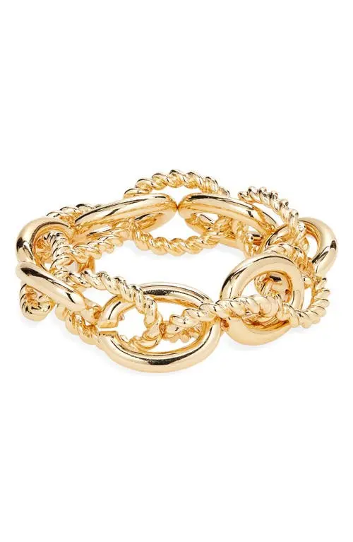 Nordstrom Mixed Link Stretch Bracelet - Gold