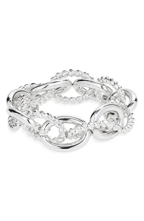 Nordstrom Mixed Link Stretch Bracelet - Silver
