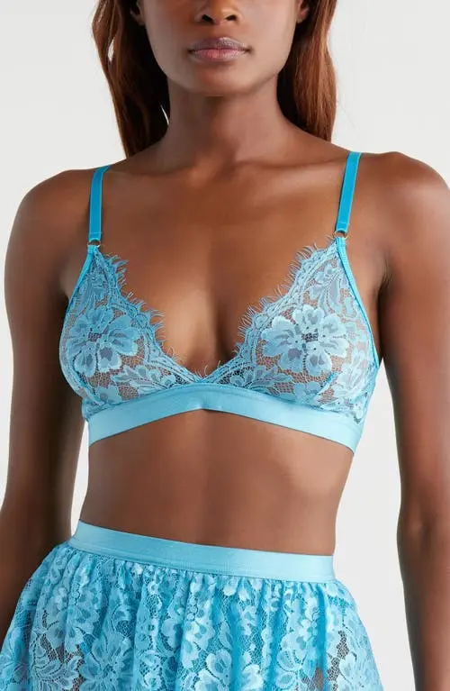KILO BRAVA Triangle Lace Bralette - Blue