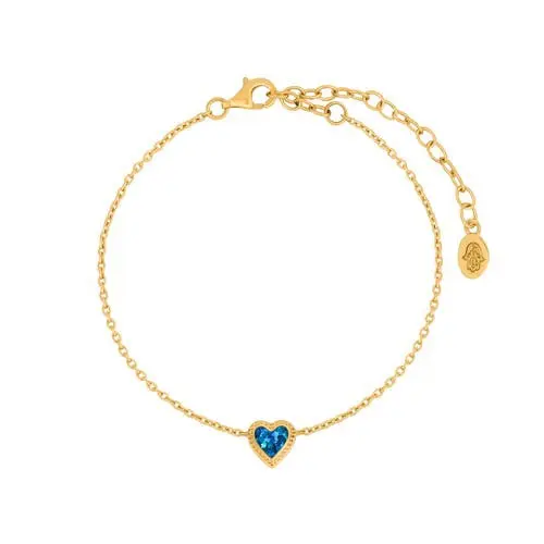 KARMA AND LUCK Calming Vibrations Lab Blue Opal Heart Bracelet - Gold/blue