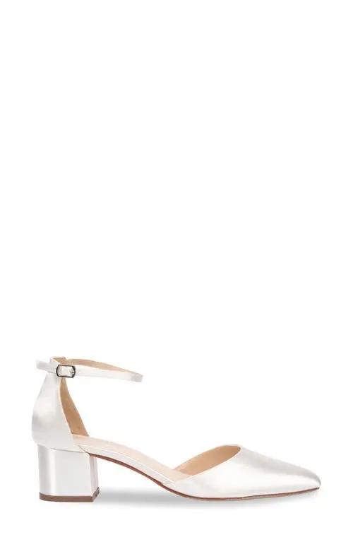 TOUCH UPS Tegan Ankle Strap Pointed Toe Pumps - White