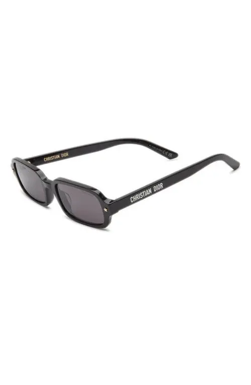 Dior Pacific S3i Rectangular Sunglasses - Shiny Black / Smoke