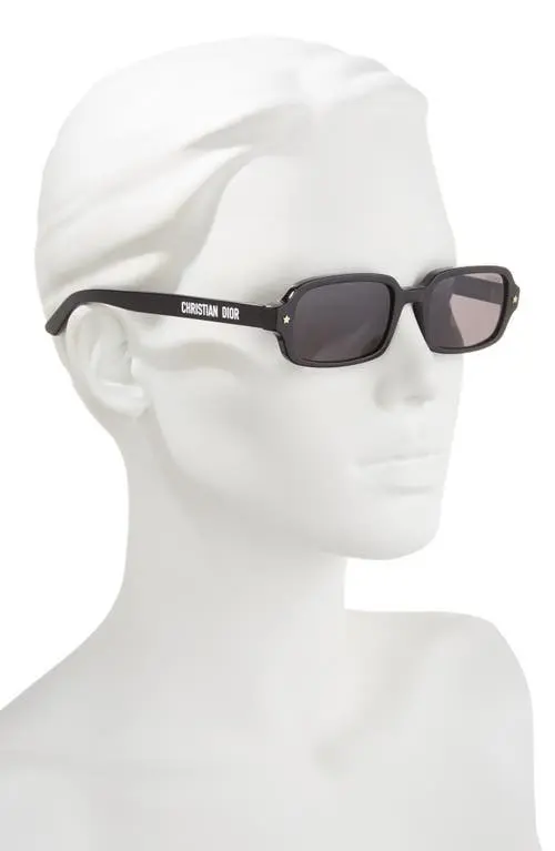 Dior Pacific S3i Rectangular Sunglasses - Shiny Black / Smoke