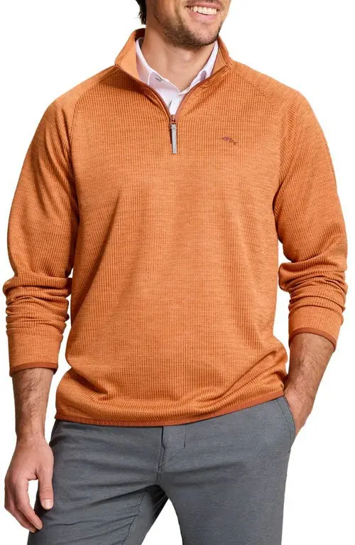 Tommy Bahama Palm Pro Islandzone® Performance Half Zip Pullover - Vegas Orange