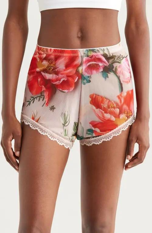 KILO BRAVA Floral Cotton Mesh Boyshorts
