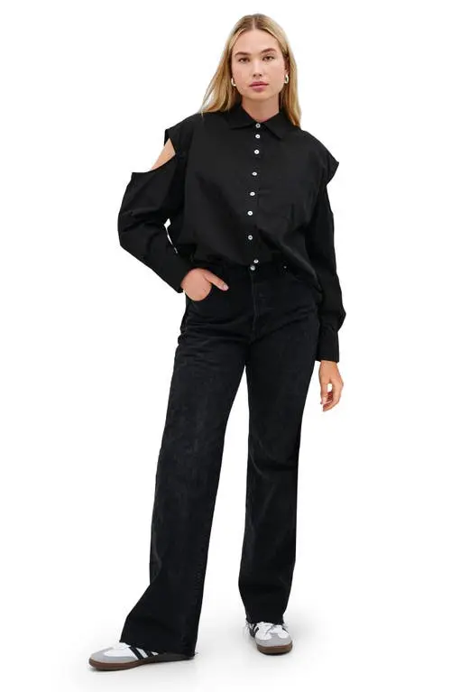 MARCELLA Downtown Cold Shoulder Button-up Shirt
