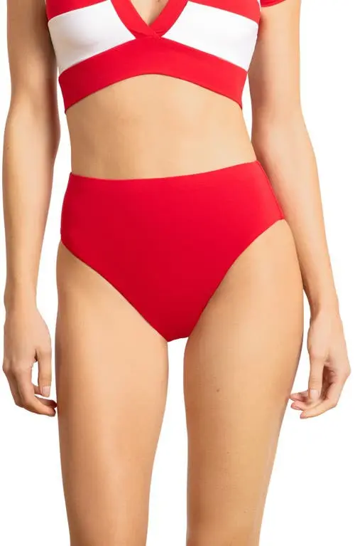 Robin Piccone Ava High-waist Bikini Bottom - Peony
