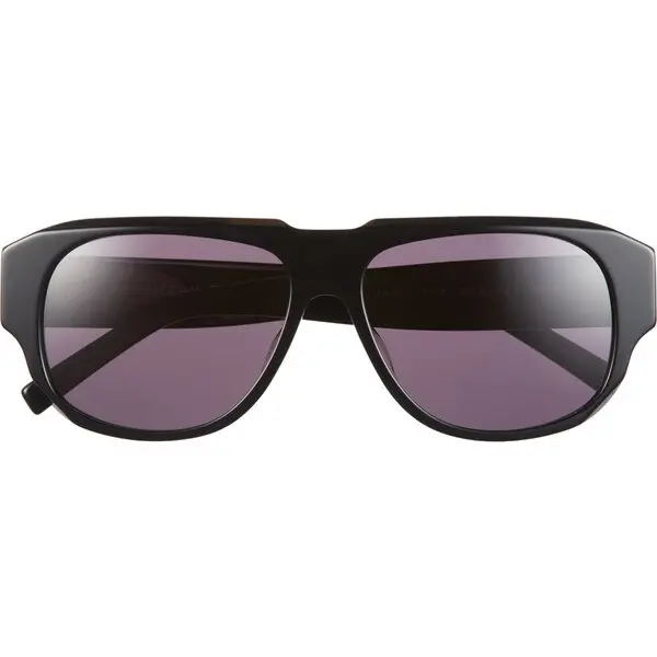 Givenchy Gv Day 54mm Geometric Sunglasses - Shiny Black / Smoke