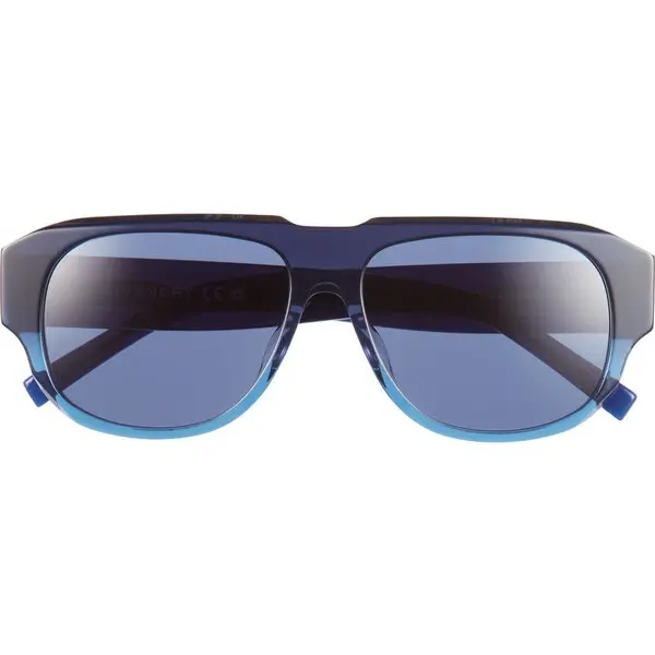 Givenchy Gv Day 54mm Geometric Sunglasses - Shiny Blue / Blue
