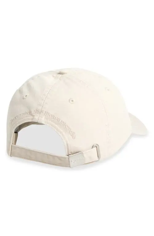 GANNI Washed Cotton Canvas Baseball Cap - Egret