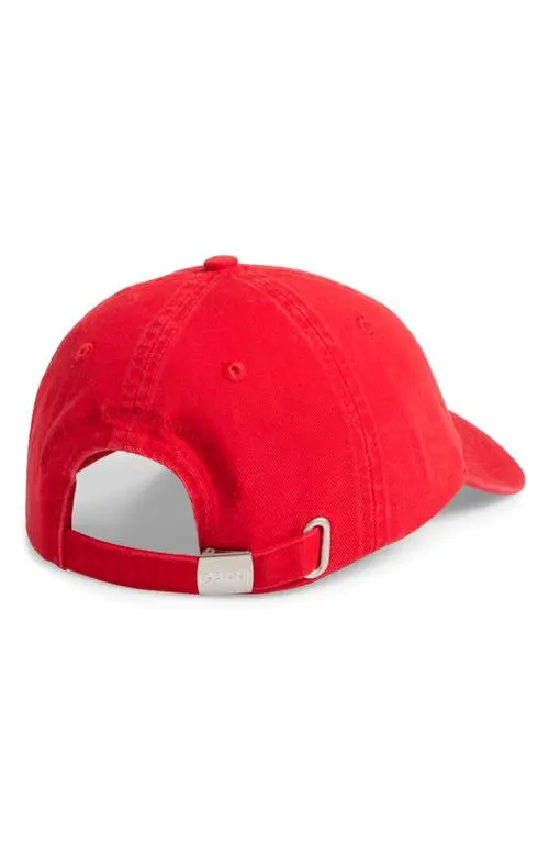 GANNI Washed Cotton Canvas Baseball Cap - Fiery Red