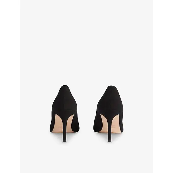 LK BENNETT Floret Suede Pointed-toe Courts - Bla-black