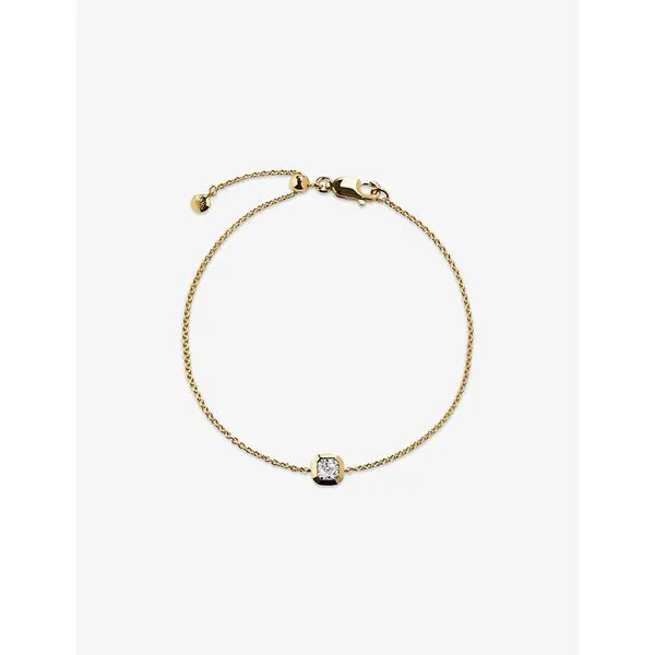 Monica Vinader Asscher-cut Lab-grown Diamond And 18ct Yellow- Vermeil Chain Bracelet - Gold