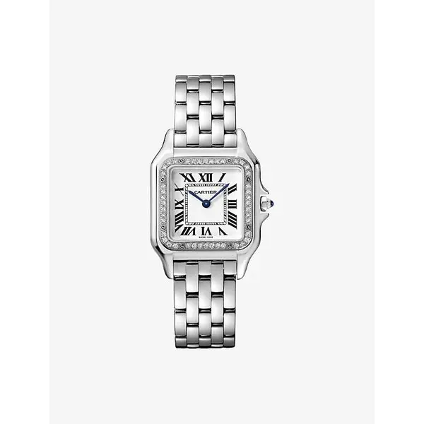 CARTIER Panthère De Medium Diamond Quartz Watch - Steel