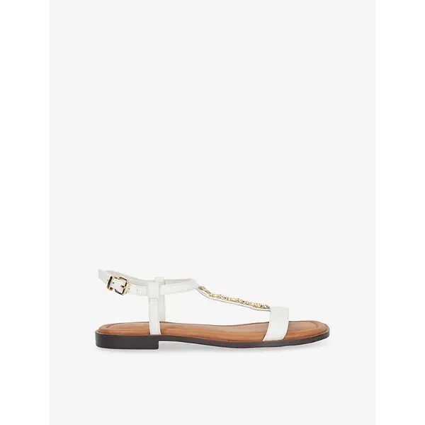 DUNE Lollipops Chain-detail Leather Sandals - White Leather