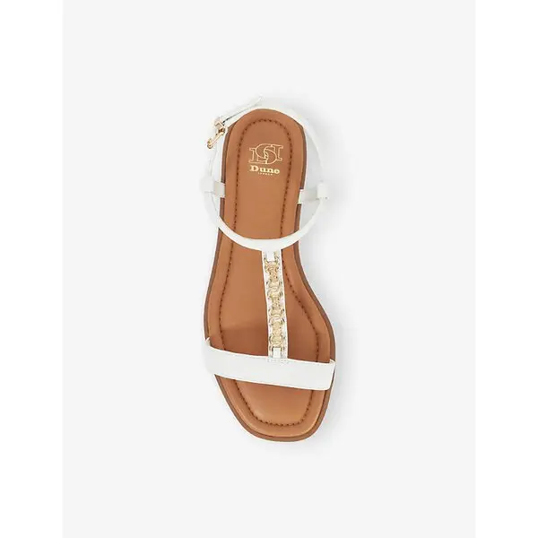 DUNE Lollipops Chain-detail Leather Sandals - White Leather