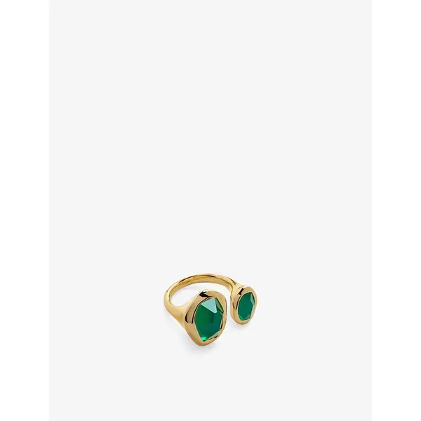 Monica Vinader Odyssey Onyx Open Ring - Green