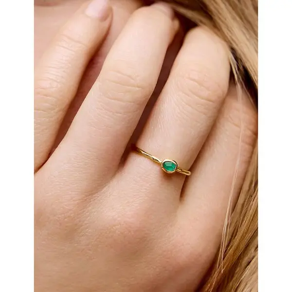 Monica Vinader Odyssey Onyx Stacking Ring - Green