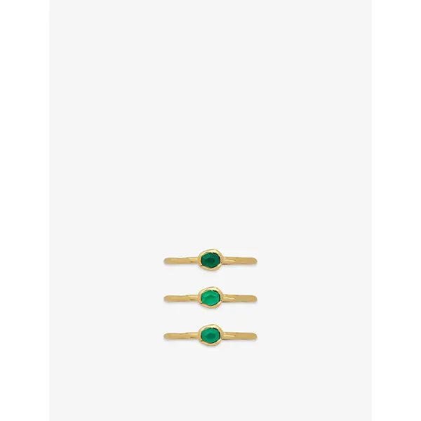 Monica Vinader Odyssey Onyx Stacking Ring - Green