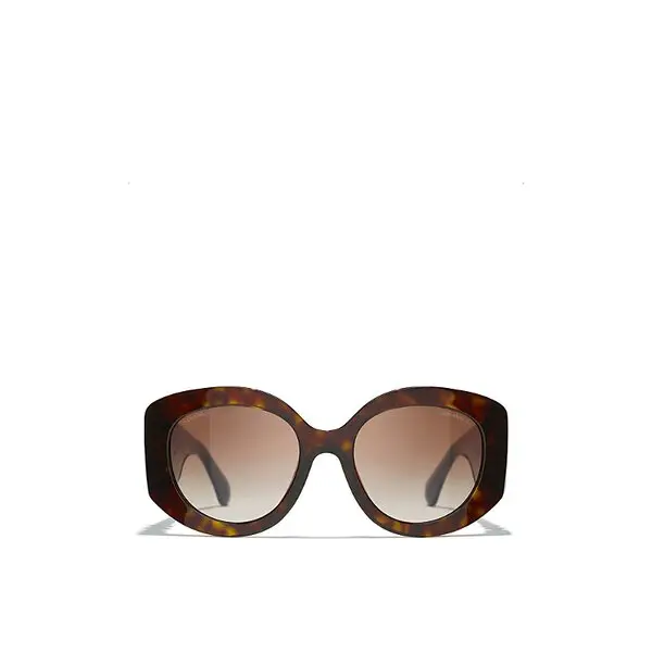 Chanel Ch5543 Oval Acetate Sunglasses - Brown