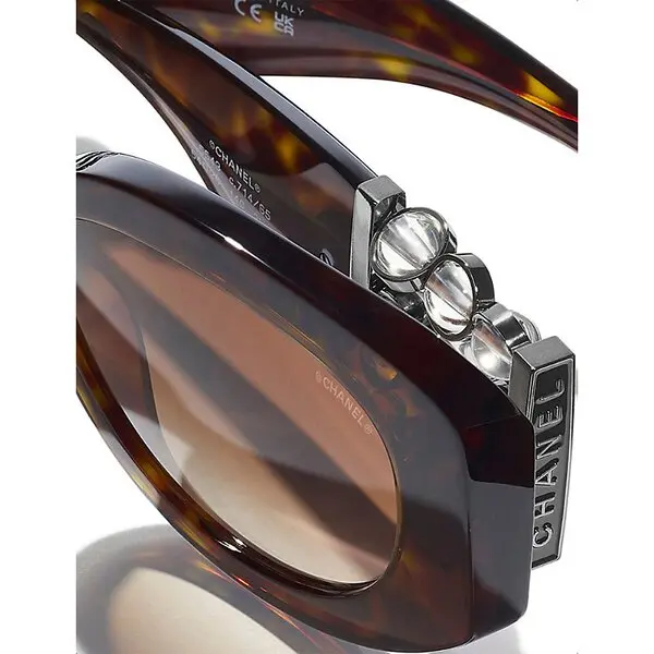 Chanel Ch5543 Oval Acetate Sunglasses - Brown