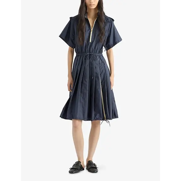 Prada Re-nylon Woven Midi Dress