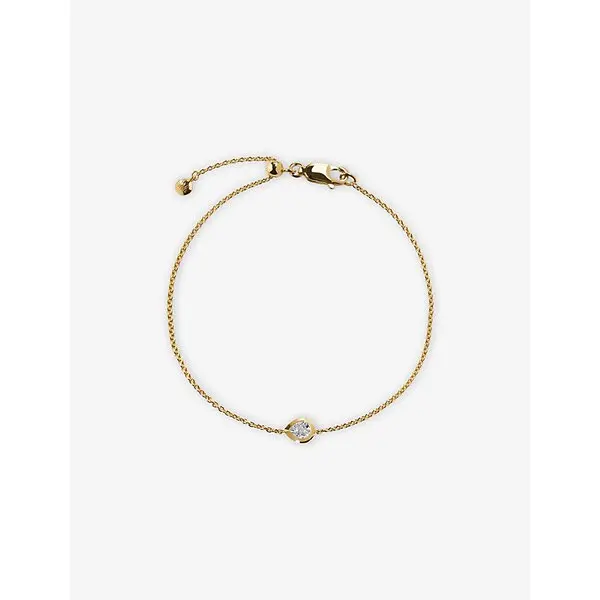 Monica Vinader Lab-grown Diamond And 18ct Yellow-vermeil Chain Bracelet - Gold