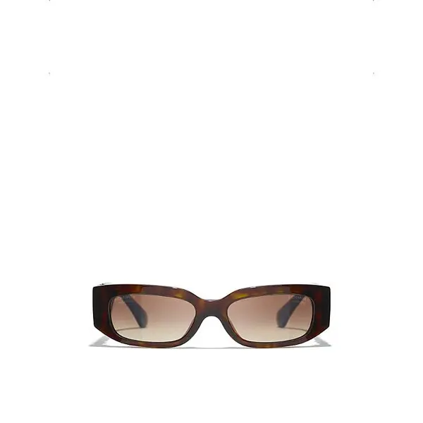 Chanel Rectangle Acetate Sunglasses - Brown