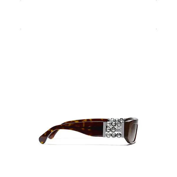 Chanel Rectangle Acetate Sunglasses - Brown