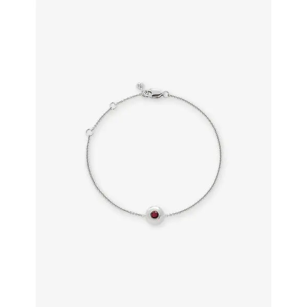 Monica Vinader July Birthstone Ruby And Sterling Bracelet - Silver